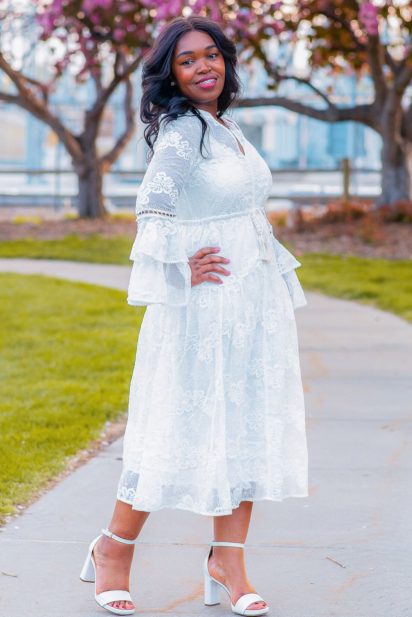 Coco Rosine - Cynthia Lace Midi Dress